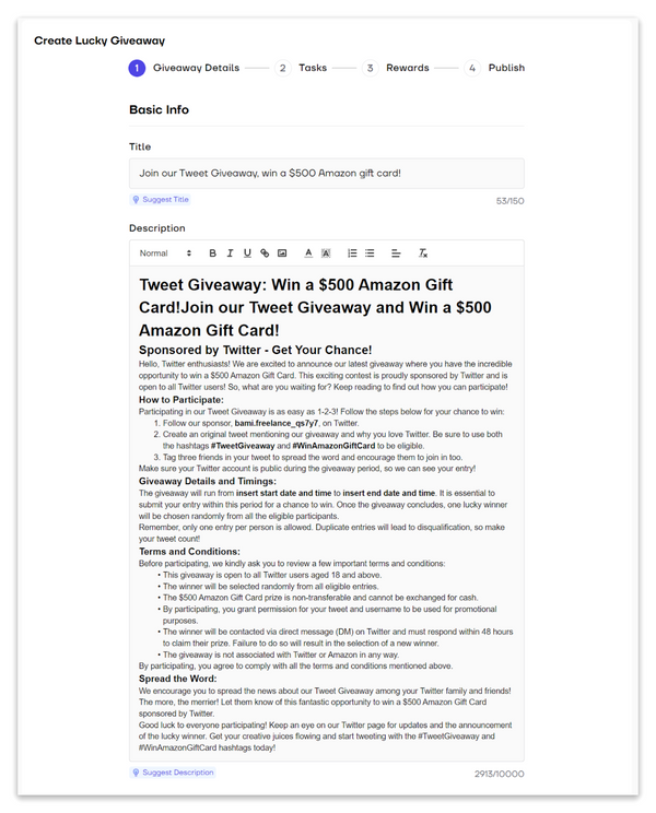How to Create a Giveaway Campaign with Giveaway.com Selecting the Best ...